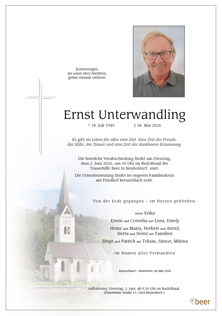 Ernst Unterwandling – Trauerhilfe Beer